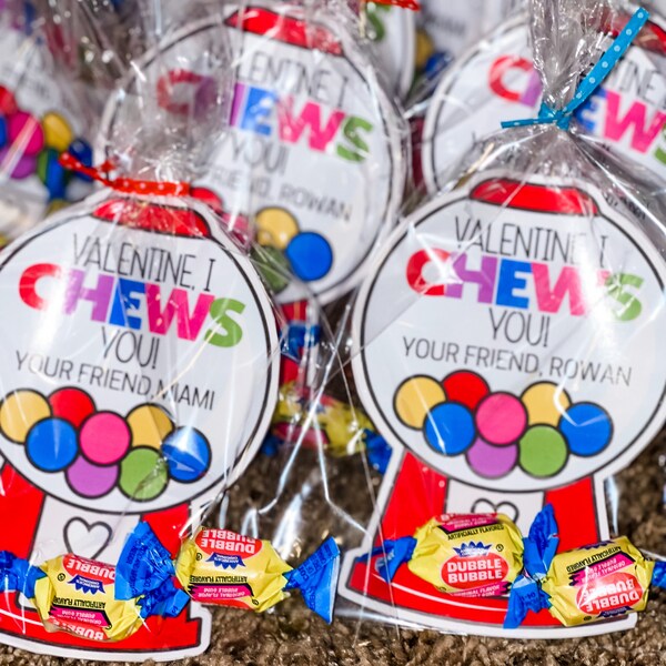 Printable Gumball Machine Valentines, Instant Download I Chews You ...