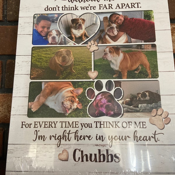 Custom Dog Memorial Photo Collage Canvas: Pet Loss Sympathy Gift - Etsy
