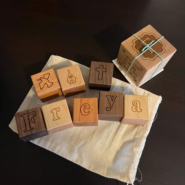 BAPTISM NAME BLOCKS - Personalized Baby or Child's Christening or ...