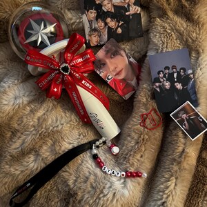 SEVENTEEN SVT Caratbong Ribbon Bow Keychain Pendant Light Stick Lanyard ...