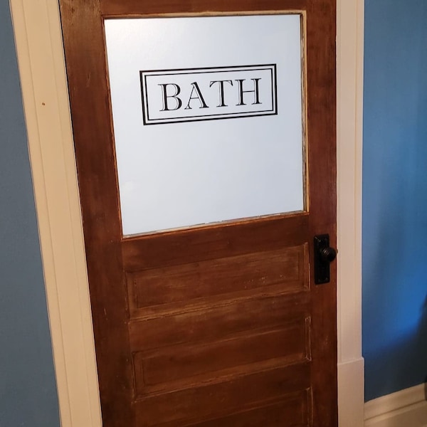 Bath Vinyl Decal Rectangle Border, Bath Glass Door Sticker, Bathroom ...