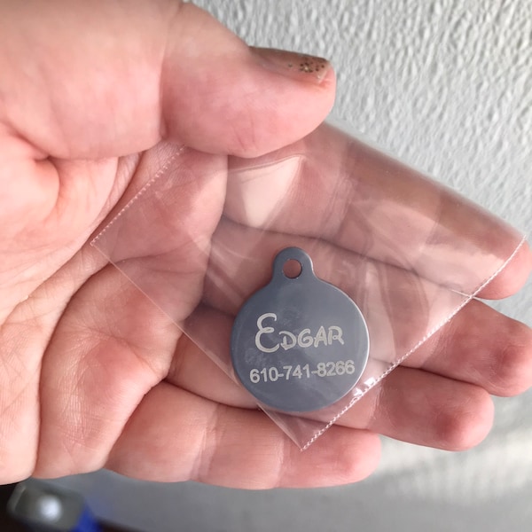 Custom Engraved CIRCLE Pet Tag Dog Cat ID Name Animal DISNEY - 10 ...