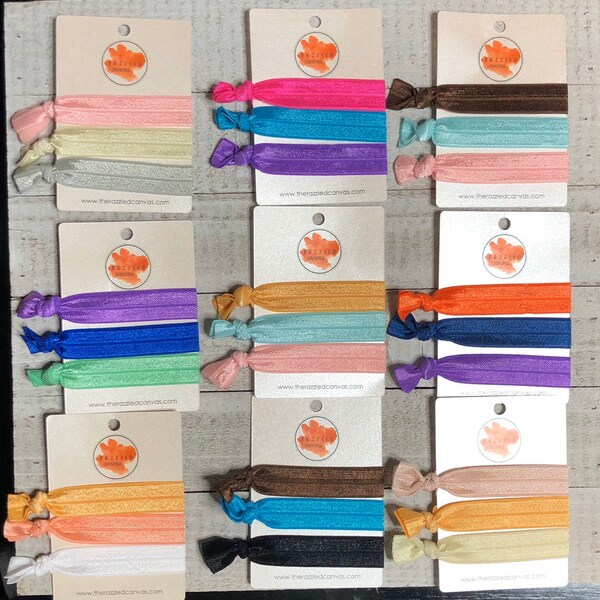 Hair Tie Display Cards for Packaging Retail | 3"x3.85" | 48 CARDS |wrap ...