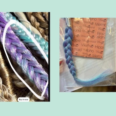 Mermaid Braids Clip-in Turquoise Hair Extensions Fishtail Braids ...
