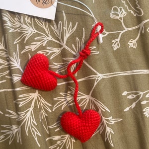 Heart Car Rear View Mirror Accessory, Crochet Red Heart Car Hanging ...