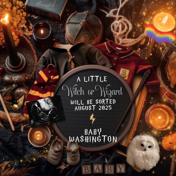 Wizard Digital Pregnancy Announcement, Magical Baby Announcement ...
