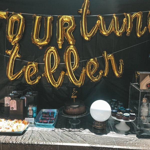 Gold Letter Balloons - 16 Inch Custom Phrase Banner | Decoration for ...