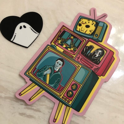 Horror Art Sticker, TV Sticker Decal, Classic Horror Stickers, Pop Art ...