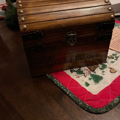 Wood Recipe Box, Customized Recipe Box, Farmhouse Kitchen Decor ...