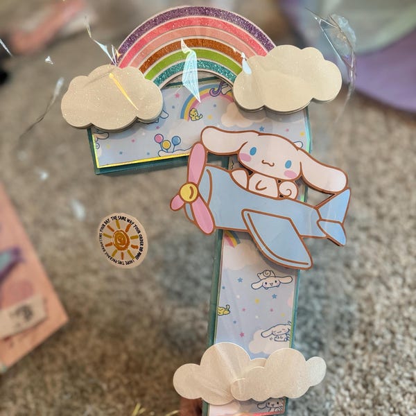 Cinnamoroll Theme Cake Topper - Etsy