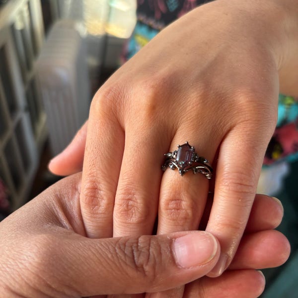 Nature Inspired Oval Shape Moissanite Leaf Engagement Ring Set, 14K ...