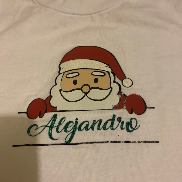 Santa Split Monogram SVG: Christmas Name Frame Cut File (digital ...