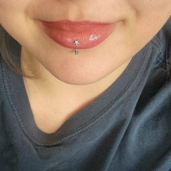 Titanium 16g Curved Barbell | Vertical Labret, VCH Piercing, Eyebrow ...