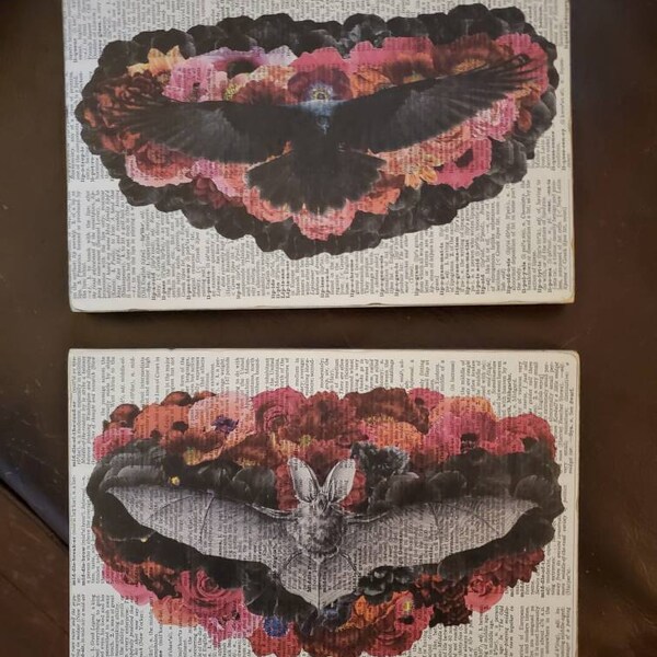 Floral Bat Art Print, Art for Dorm Room, Gothic Home Decor, Goth Wall ...