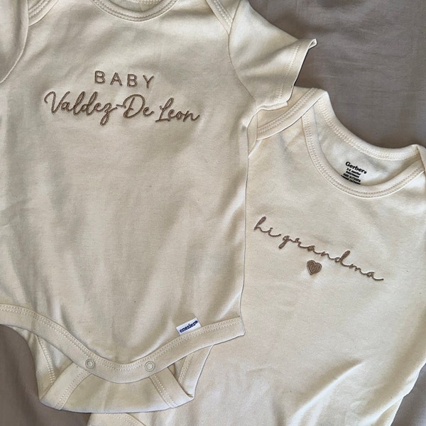 Embroidered Onesies® Brand, Personalized Baby Onesies® Custom Natural ...