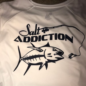 Salt Addiction Logo T Shirt,permit,saltwater Fishing T Shirt,long ...