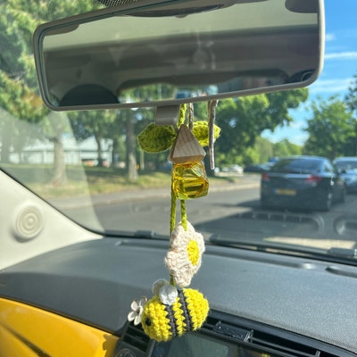 Crochet Lemon Slices Car Charm, Car Accessory, Fruit Theme, Car Hanging ...