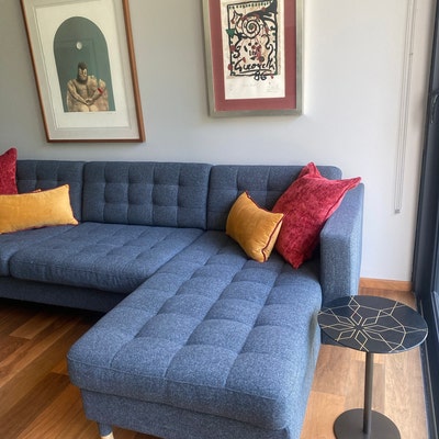 Handmade Blue Glass Mosaic Unique Round Table for Living Room Decor ...