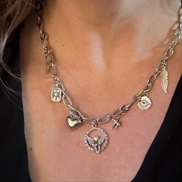 Charms Necklace Design Your Own, Stainless Steel Charm Necklace, Silver ...