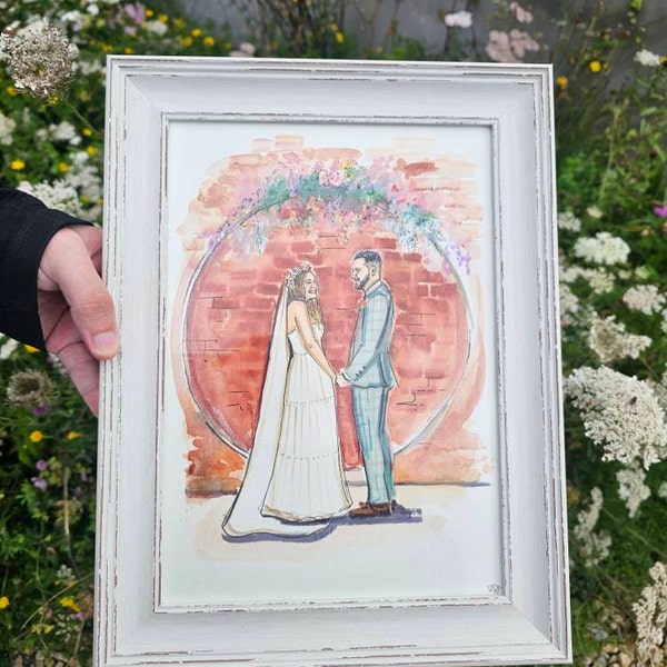 Personalised Couples Gift , Hand Painted Couple Paper Anniversary ...