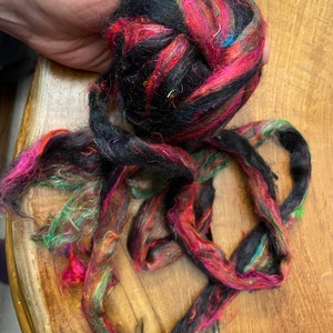 NEW TEXTURED Art Batt, Enchanted Spinning Batt, Dusty Pastel Merino ...