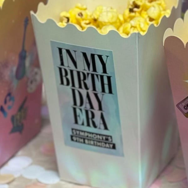 Birthday Era Popcorn Favor Boxes - Eras Birthday Party Treat Box - Era ...