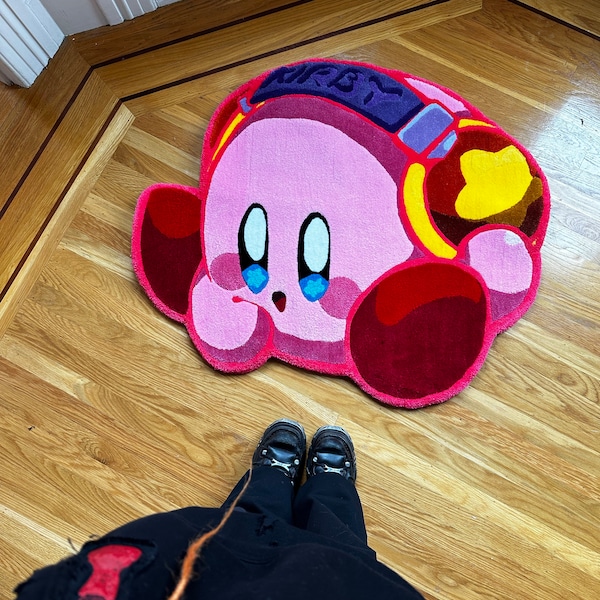 Kirby Headphones Rug | Kirby Rug | Kirby, Girl Room Decor | Pink Rug ...