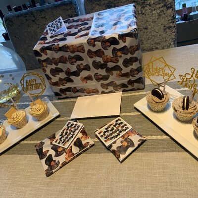 Dobermann Dog Gift Wrapping Paper With Matching Gift Card. Make Your ...