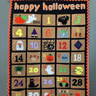 Halloween Countdown Advent Calendar Fabric Wall Hanging Décor by My ...