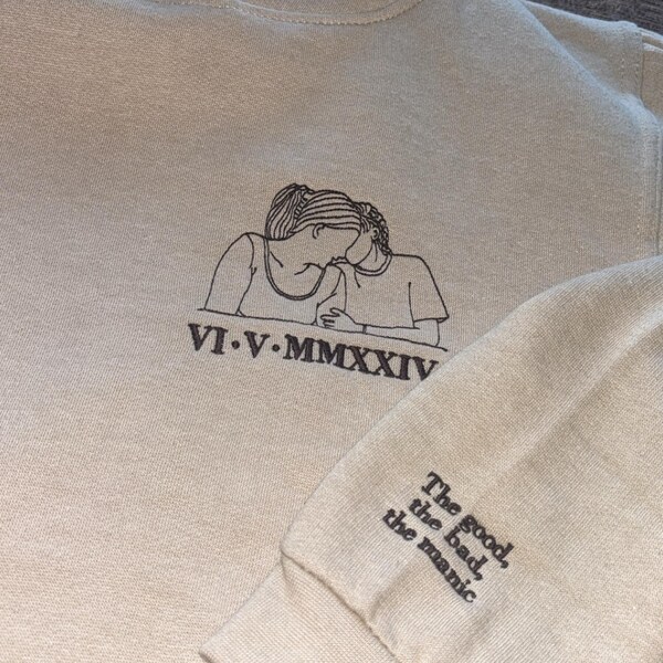 Personalised Embroidered Infinity Symbol Initial Sweatshirt or Hoodie ...