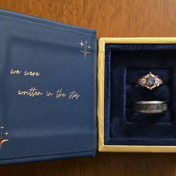 Celestial Book Ring Box, Book Shaped Jewelry Box, Engagement Ring Box ...