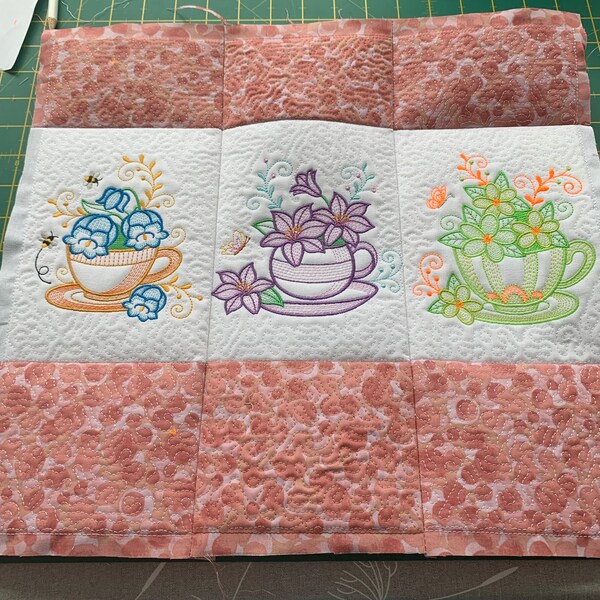 Teacup in Bloom Machine Embroidery Designs Pack Instant Download 4x4 5x5 6x6 Hoop 10 Designs ...