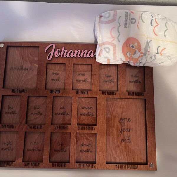 My First Year, Baby Monthly Photo Picture Frame, Newborn Picture Frame ...