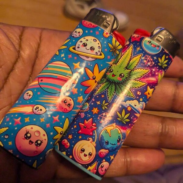 Celestial Weed Lighter Wrap - Cute Stoner Lighter Sticker - Wrap ONLY ...