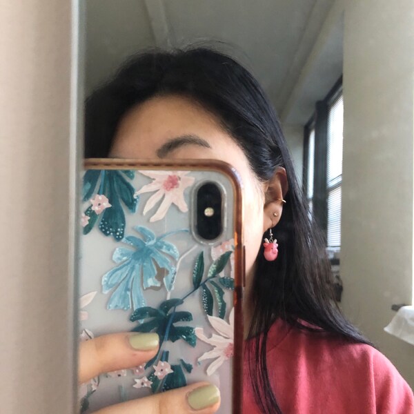 Strawberry Cow Clay Earrings - Handmade, Handpainted, Cute - Etsy