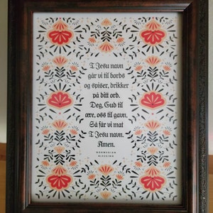 Norwegian Blessing (table Prayer), Limited Edition Nordic Print ...
