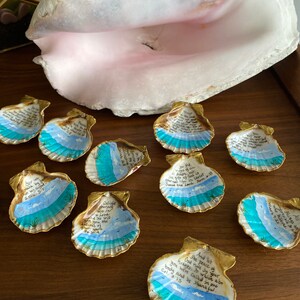 15 Hand-painted Butterfly Clam Seashells Beach Scenes With Scriptures ...