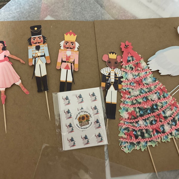Christmas Nutcracker Ballet Cake Topper, Ballet, Dance Varied Skin ...