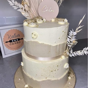 Double Layer Acrylic Cake Topper Paddle Circle Acrylic Double Layered ...