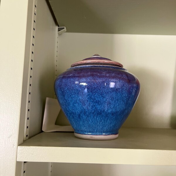 Ceramic Cremation Urn: Memorial Urn for Adult "blue/purple 220 Cubic ...