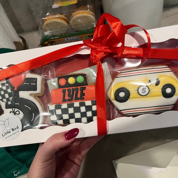 Race Cars Birthday Cookies, Race Cars Party Favors, Cars Decorated ...