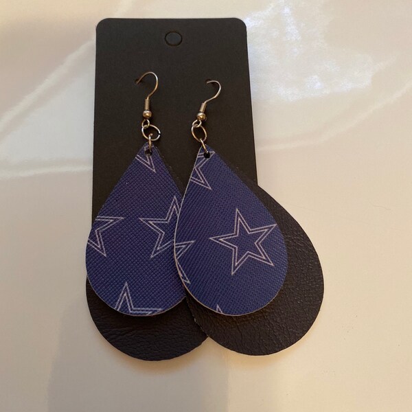 Faux Leather Sheets Fake Dallas Cowboys Football Team to Make Earrings ...