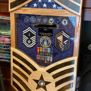 Air Force Stripes Retirement Shadow Box large - Etsy
