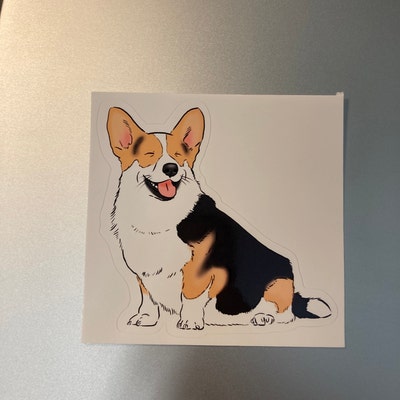 Tricolor Corgi Sticker, Smiling Corgi, Corgi Gifts, Corgi Mom, Cute ...