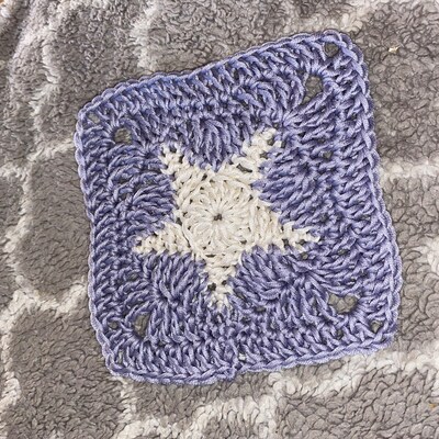 Star Granny Square Crochet Pattern for Blankets, Sky Granny Square ...