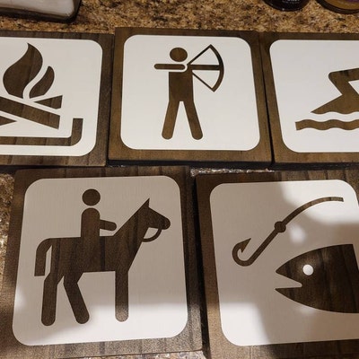 National Park Icons Camp Symbol Signs National Park Nursery Outdoor ...