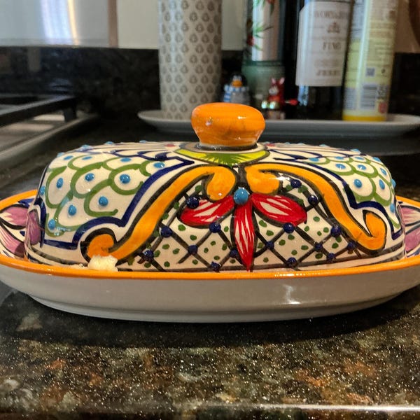 Father’s Day “puntito Cobalto” Mexican Talavera Coffee Mug With Top ...