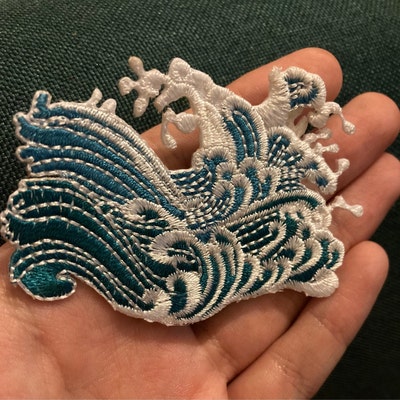 Ocean Wave, Sea Wave Patch, Cool Patch, Embroidered Iron-on Patch ...