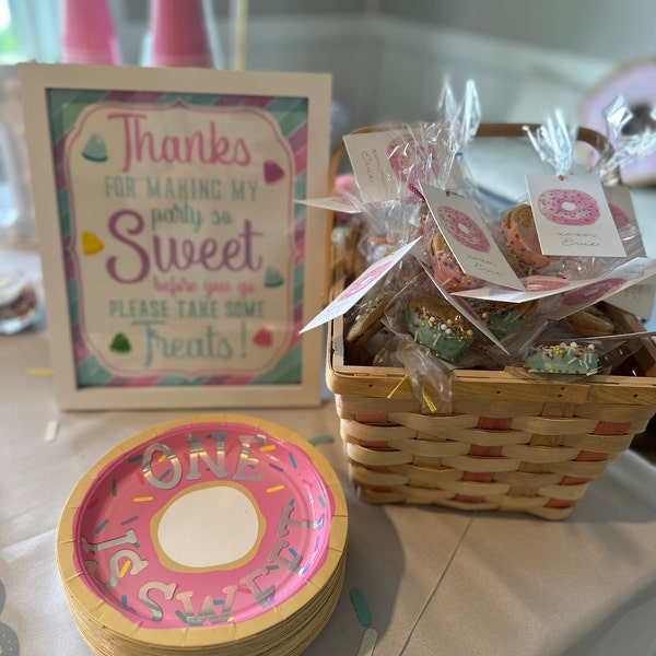 Sweet Treats Party Favor Sign, Printable Thank You Sign, Candy Buffet ...
