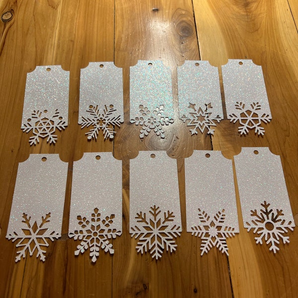 Snowflake Gift Tags SVG Bundle, Gift Tags SVG, Decorative Gift Tags SVG ...